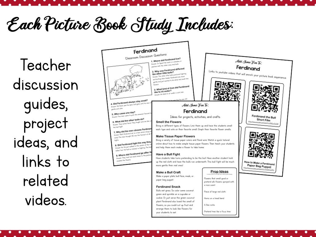 Ferdinand Picture Book Study Companion - Etsy