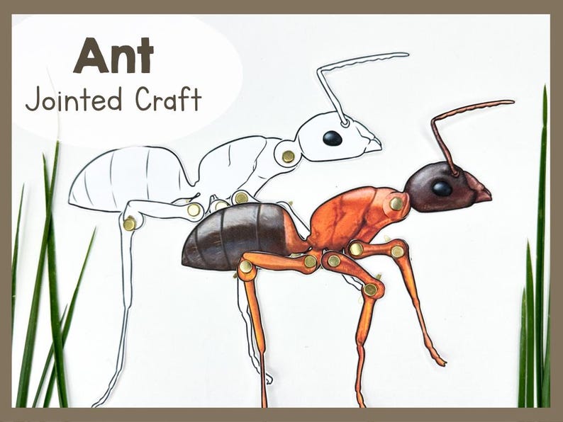 Articulated Ant Craft Kit Printable Jointed Ants Template for Creative ...