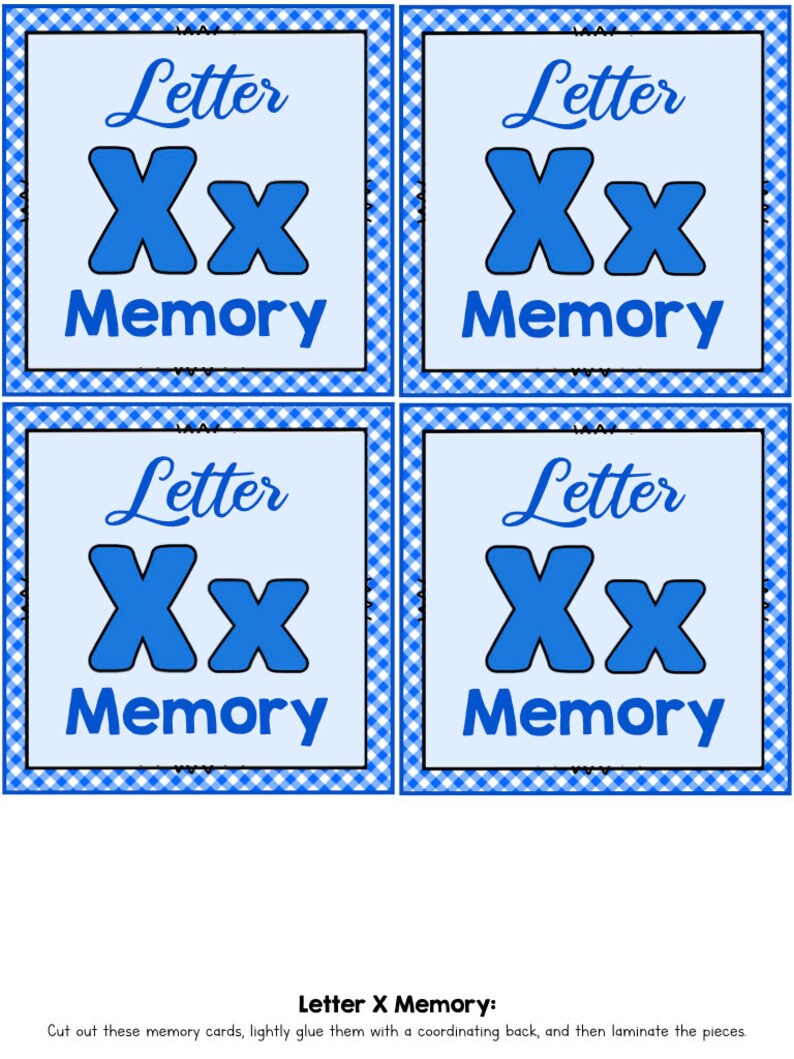 Letter X Memory Game - Etsy