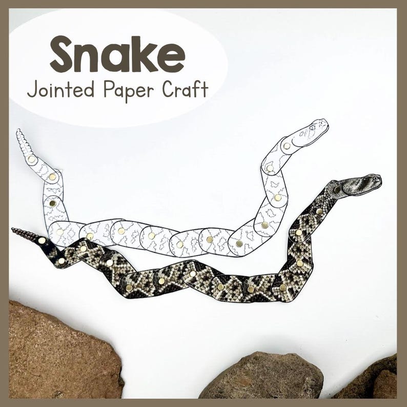Printable Articulated SNAKE Puppet | DIY Jointed Animal Craft Template ...