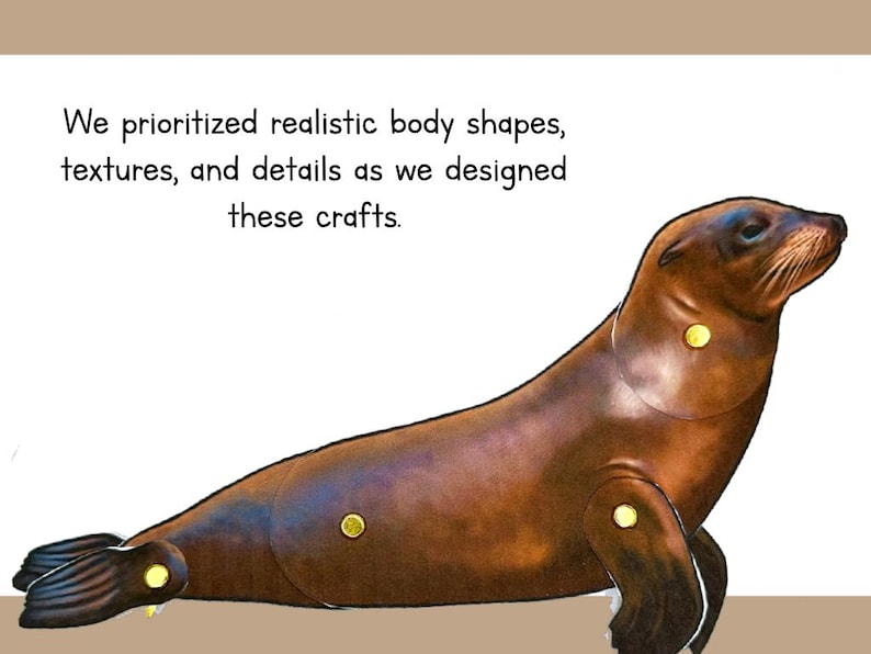 Printable JOINTED Sea Lion Puppet Craft Template | DIY Articulated ...