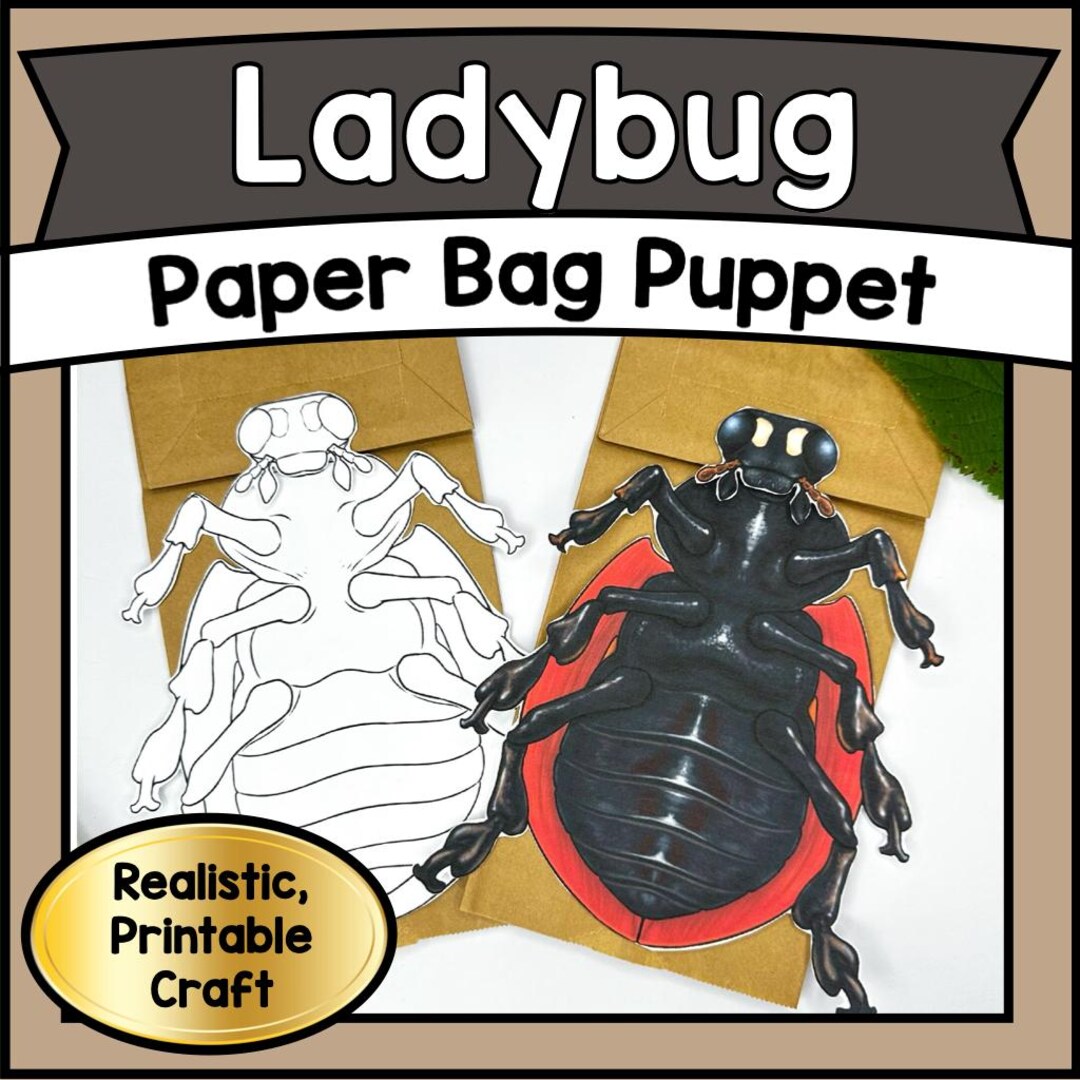 Printable Ladybug Paper Bag Puppet | DIY Craft Template PDF | Fun Kids ...