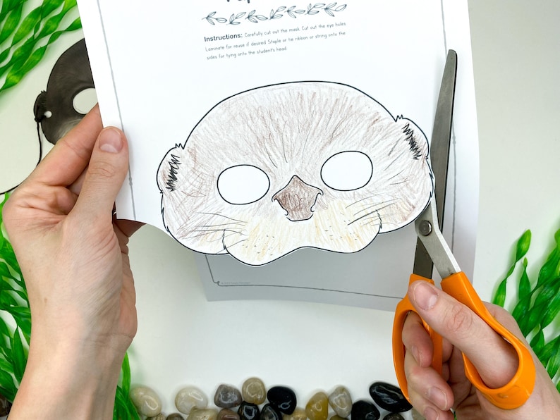 Otter Animal Mask Craft Kit | Playful Otter Paper Mask | Printable ...