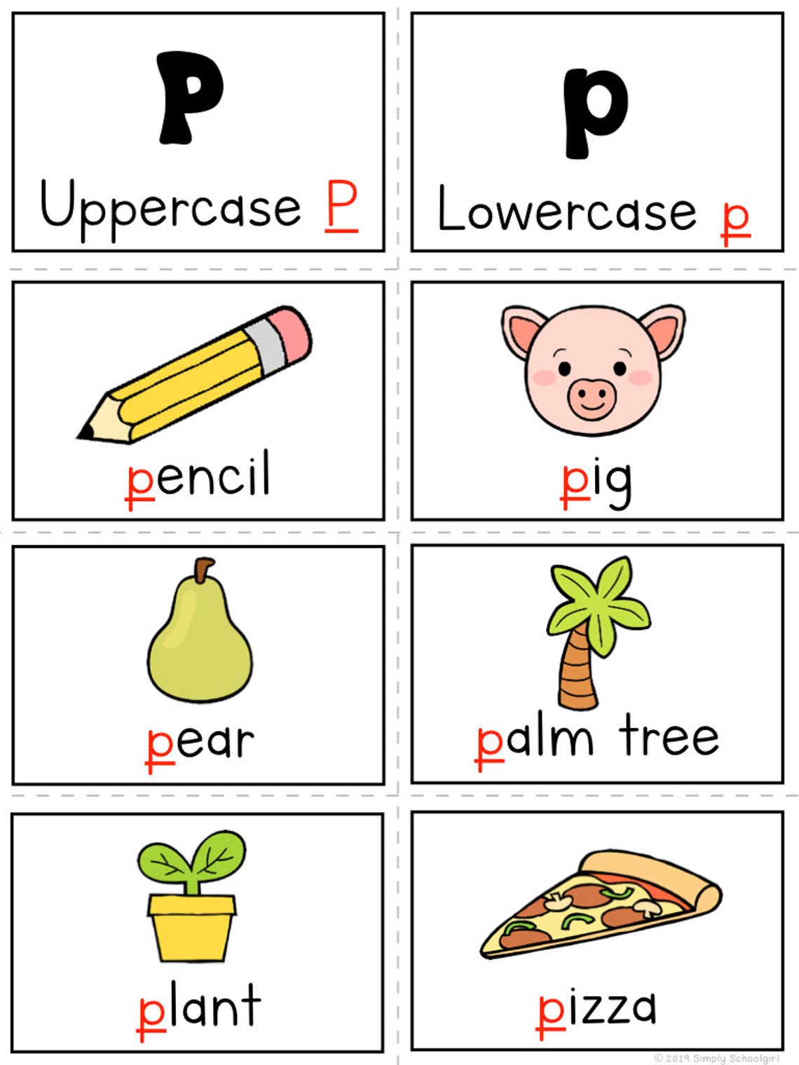 Letter P Bingo Game - Etsy