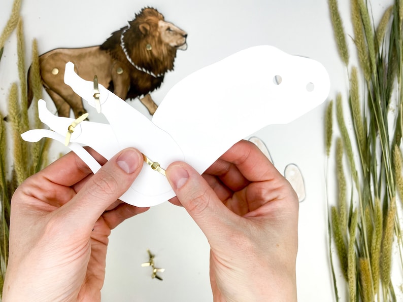 Printable Jointed Lion Template | Articulated Lion Craft Kit | DIY Lion ...