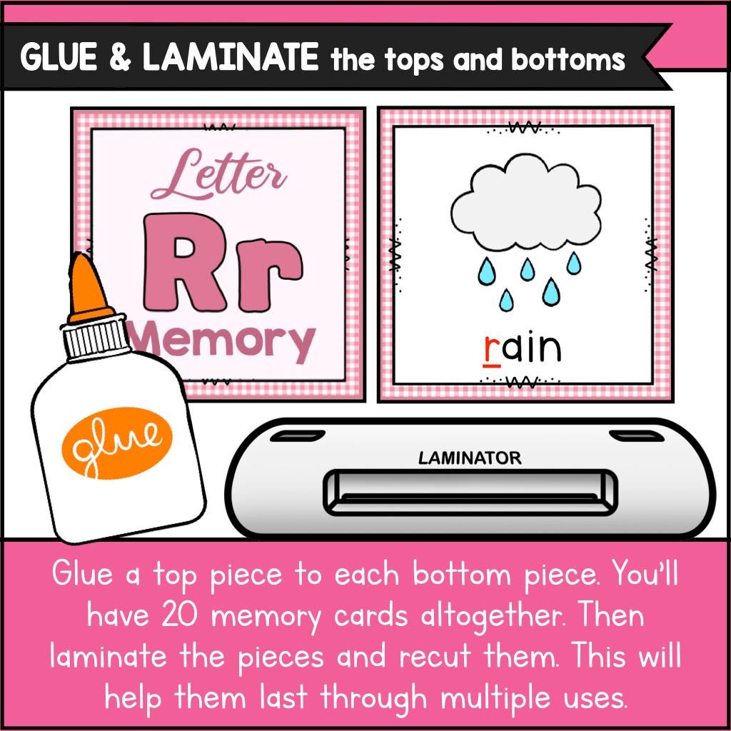 CUTE LETTER R Memory Game Printable - Alphabet Memory Cards Pdf ...