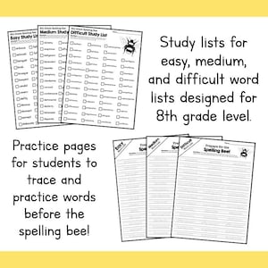 8th GRADE SPELLING Bee Word List PDF – Everything You Need to Host a ...