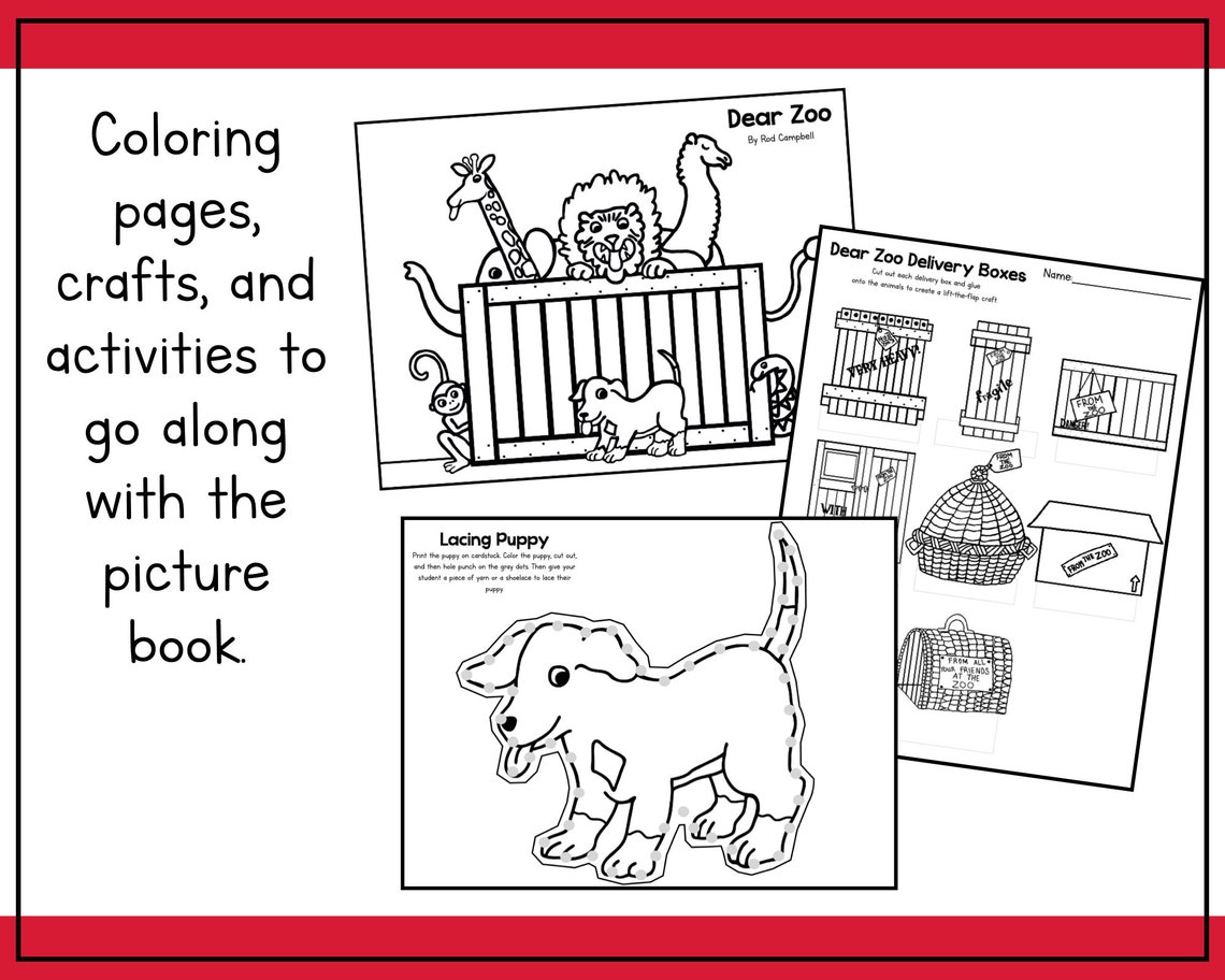 Dear Zoo- Picture Book Study Companion - Etsy