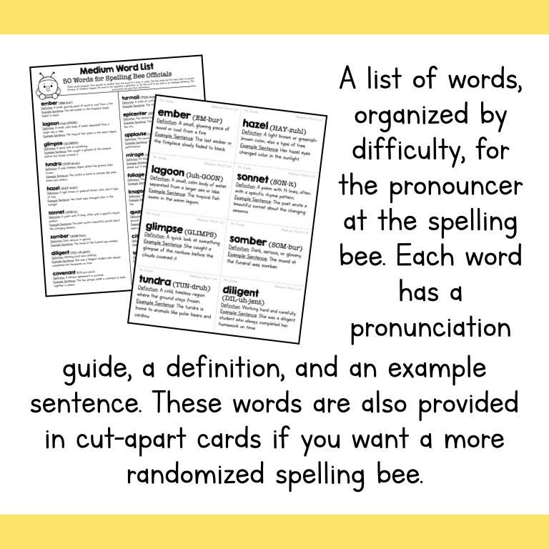 8th GRADE SPELLING Bee Word List PDF – Everything You Need to Host a ...