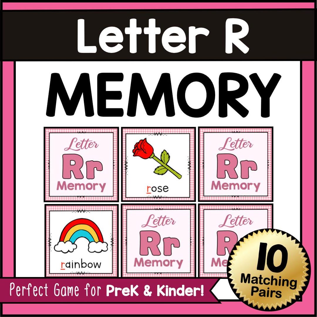 CUTE LETTER R Memory Game Printable - Alphabet Memory Cards Pdf ...