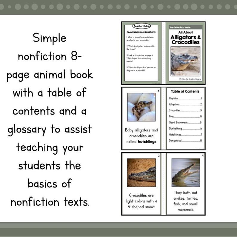 Alligators & Crocodiles Science Unit Animal Adaptation Worksheets ...