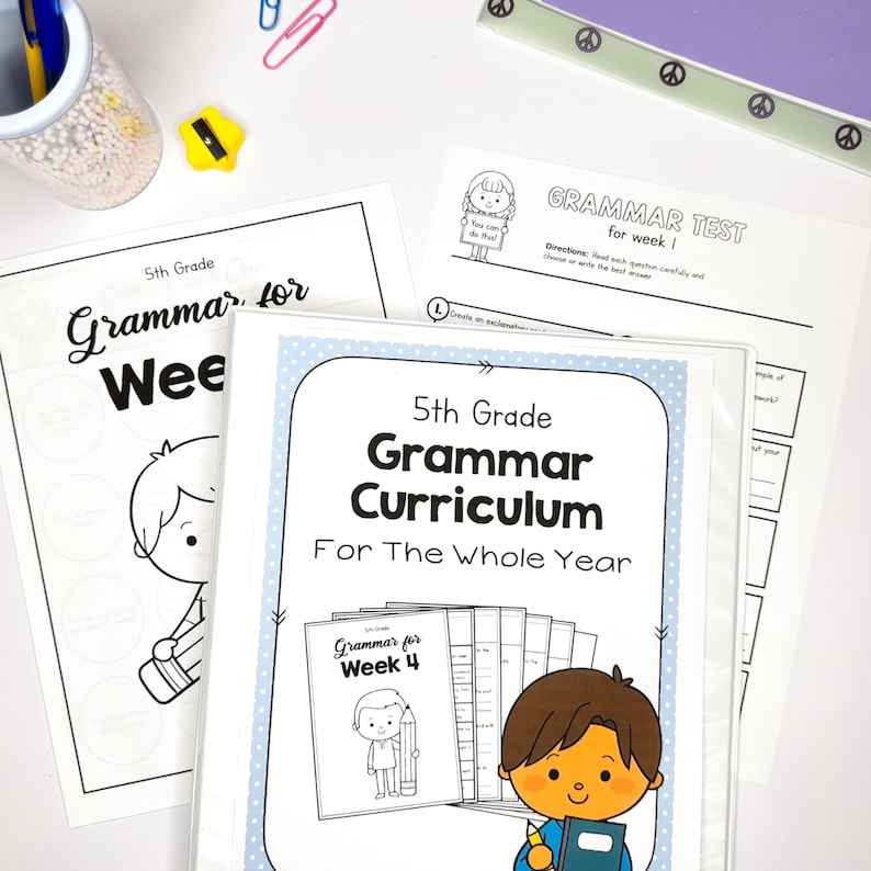 Complete 5th GRADE GRAMMAR Curriculum Printable - 30 Weeks of ...