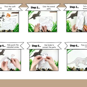 Printable Otter Craft Template | Articulated Jointed Animal | Woodland ...