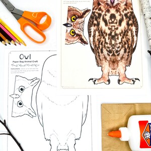 Owl Puppet Printable Template | Fun Paper Bag Craft Activity | Children ...