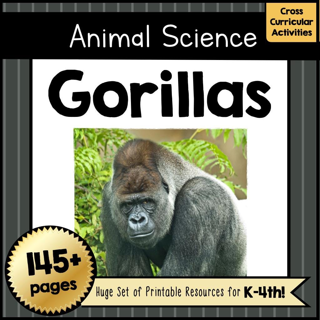 All About GORILLAS Animal SCIENCE Unit PDF | Printable Learning Pack ...