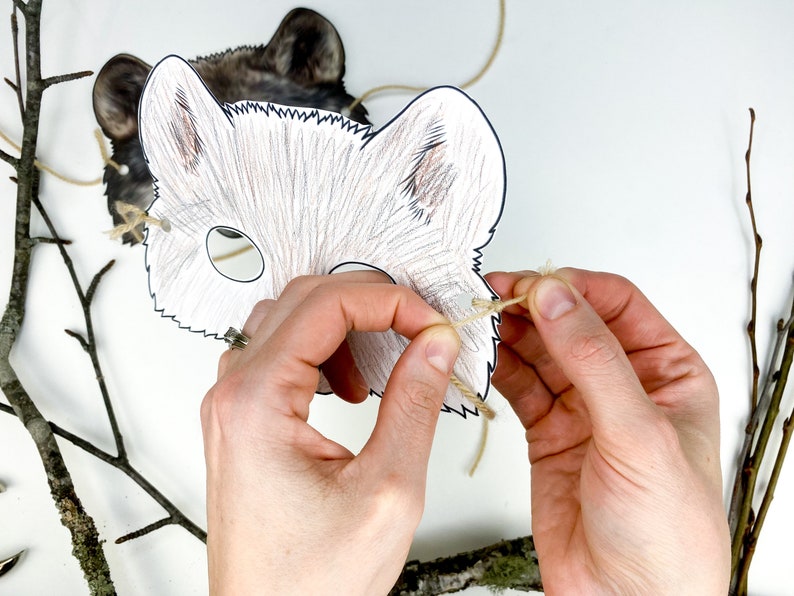 Wolf Paper Mask Template | Printable Kid's Craft Activity | Articulated ...