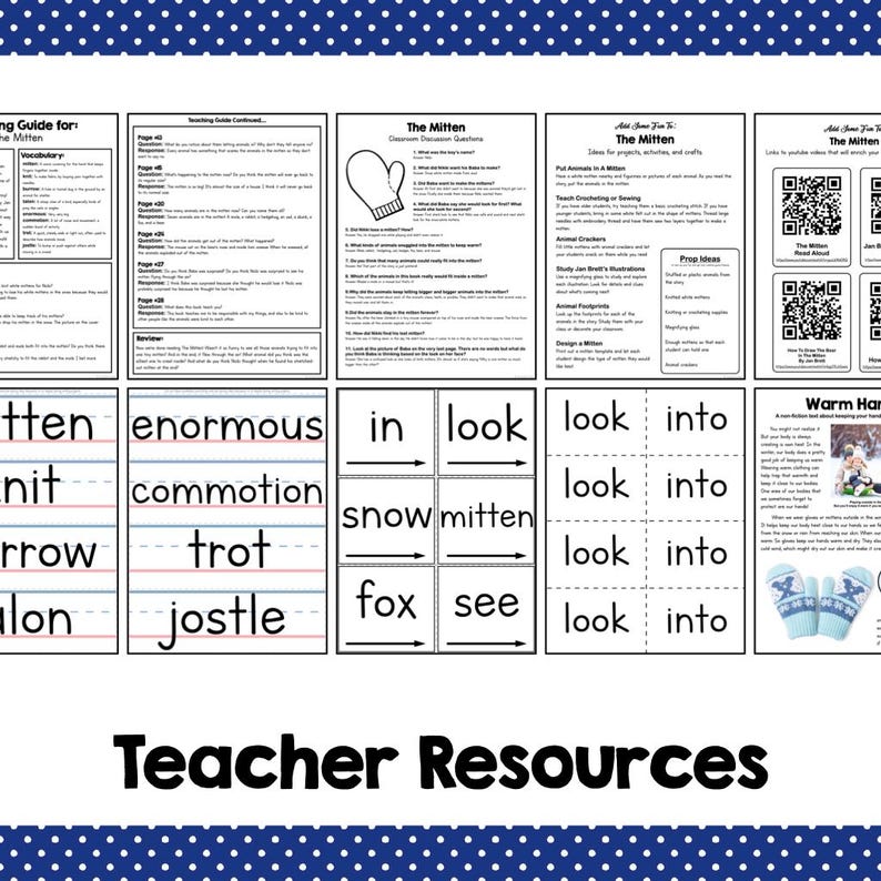 The Mitten Picture Book Study | Winter Literacy Activities | PDF ...
