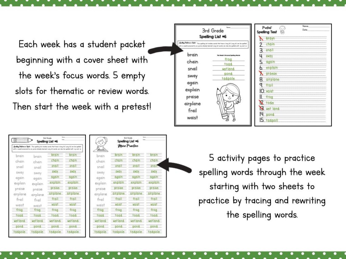 3rd Grade Spelling Curriculum | Complete Full-year Printable Spelling ...