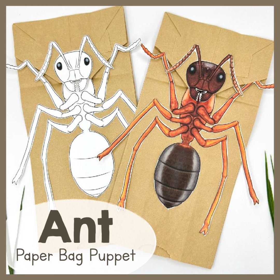 DIY Ant Paper Bag Puppet: Printable Craft Template (digital Download ...
