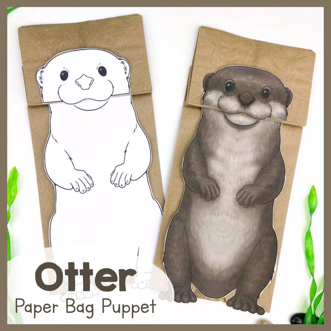 Otter Paper Bag Puppet Craft: Printable Template (digital Download ...
