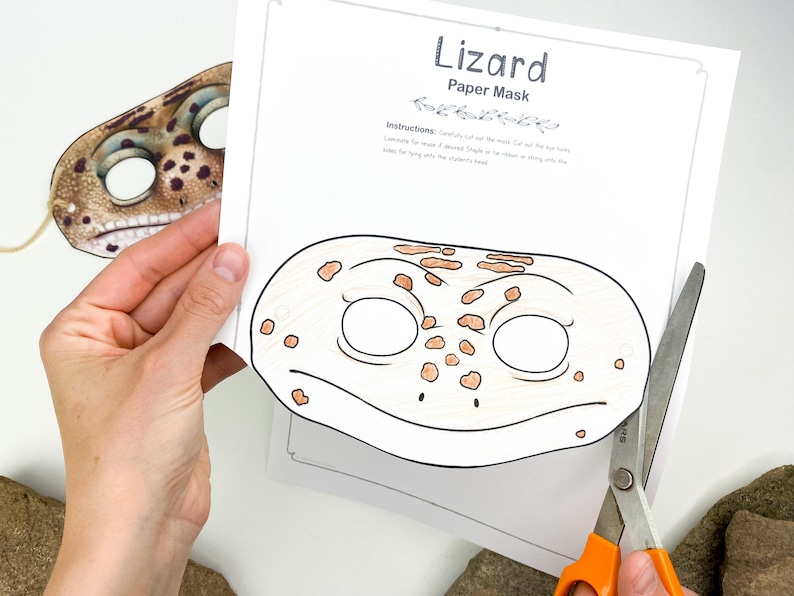 Printable LIZARD Paper Mask Craft Template | DIY Reptile Craft for Kids ...