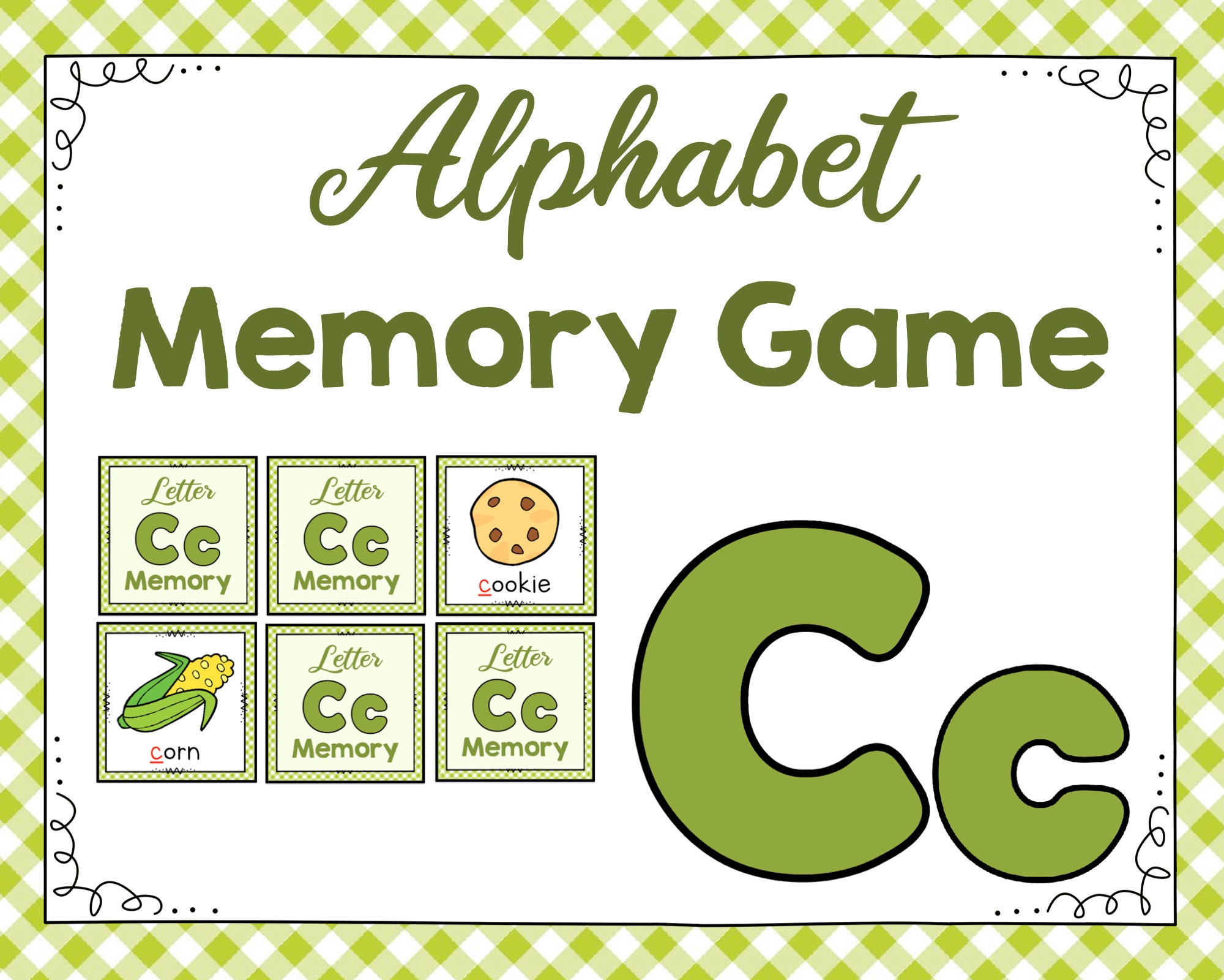 Letter C Memory Game - Etsy