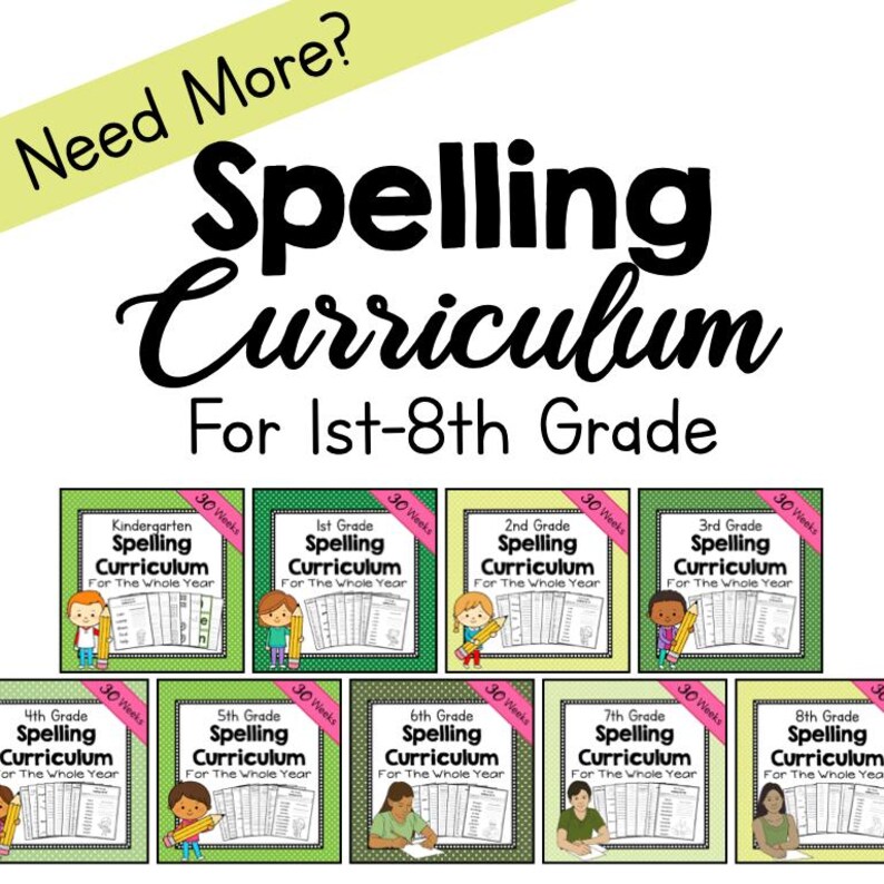 2nd Grade Spelling Curriculum: 30-week Homeschool Worksheets (PDF ...
