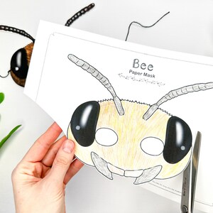 Bee Paper Mask Craft Kit | Printable Fun Animal Mask Template | Bee ...