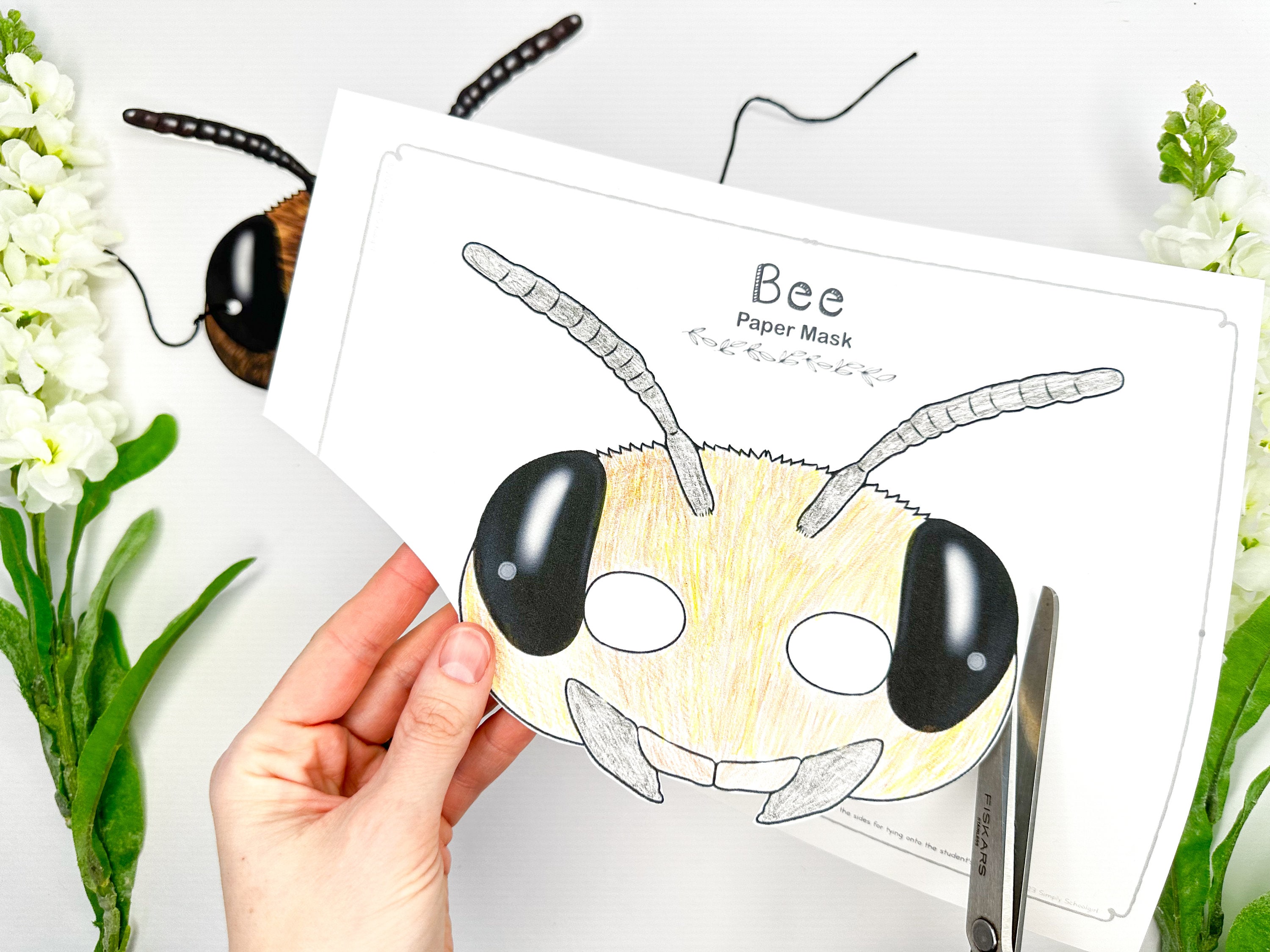 Bee Paper Mask Craft Kit | Printable Fun Animal Mask Template | Bee ...
