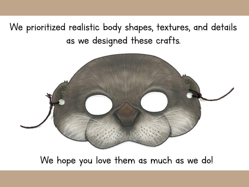 Otter Animal Mask Craft Kit | Playful Otter Paper Mask | Printable ...