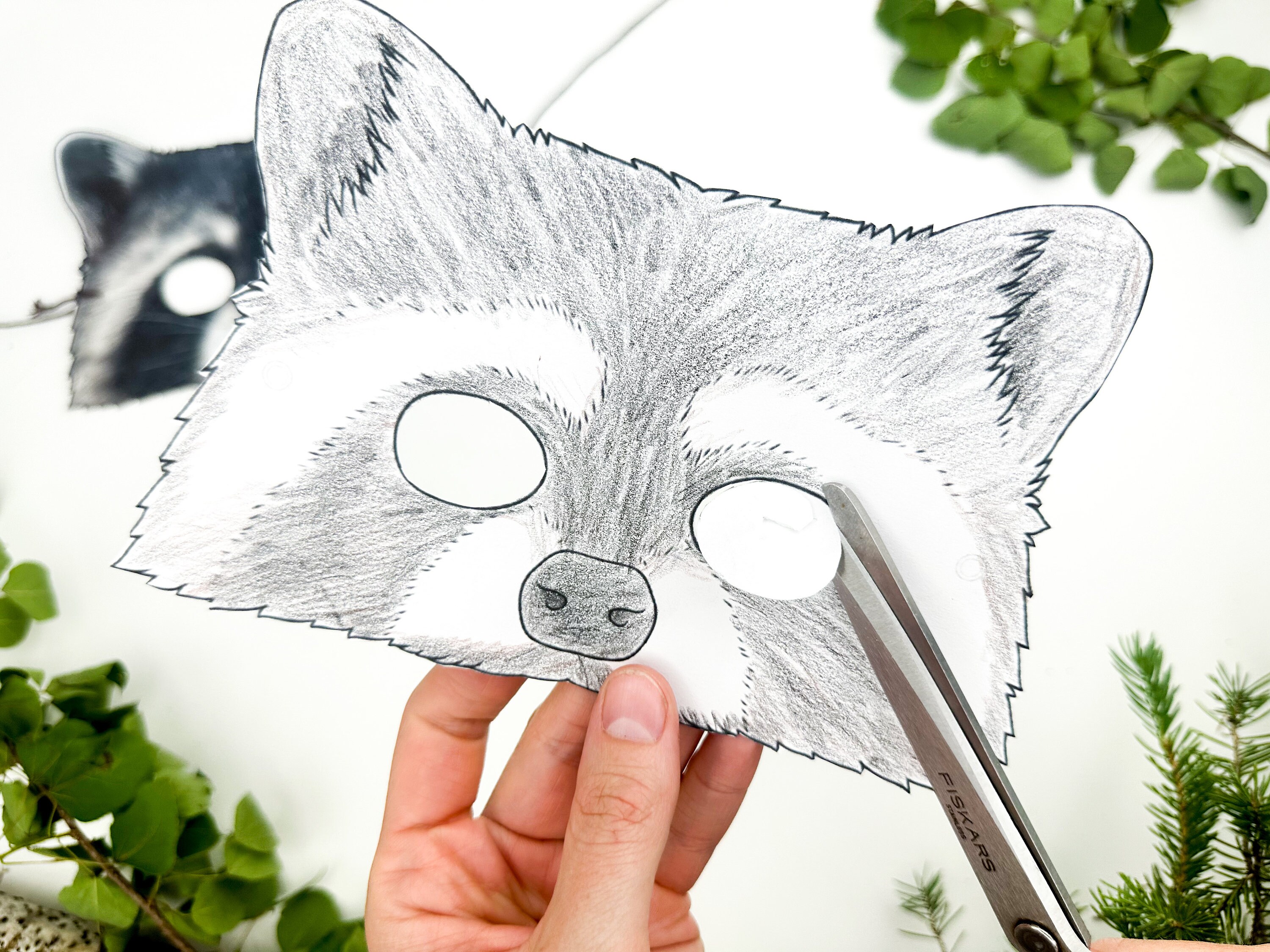 Raccoon Paper Mask Craft Kit | Printable Animal Mask | Fun Party Favor ...