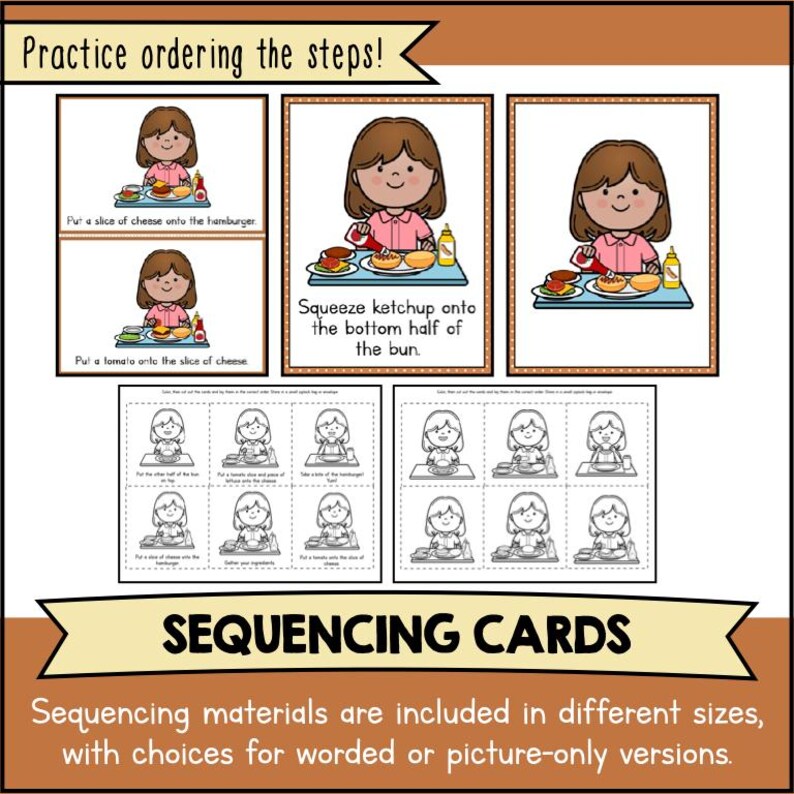 How to Make Hamburger-sequencing Cards Activity, Writing Practice ...