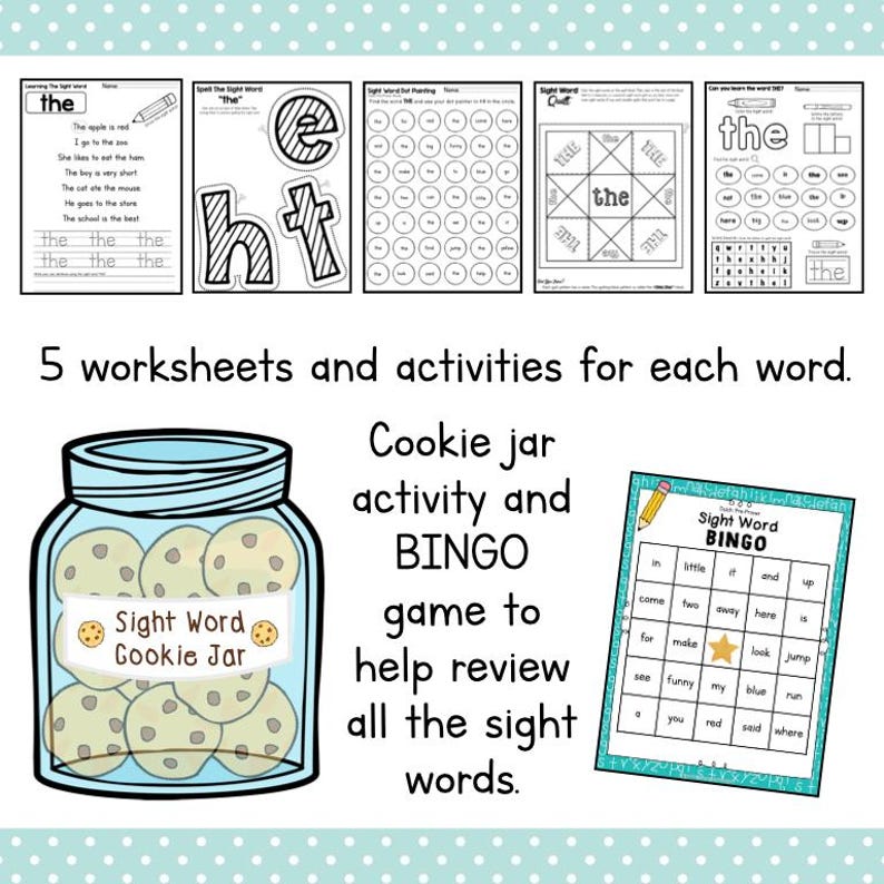 Dolch Pre-primer Sight Word Bundle • 40 Word Worksheets, Activities ...