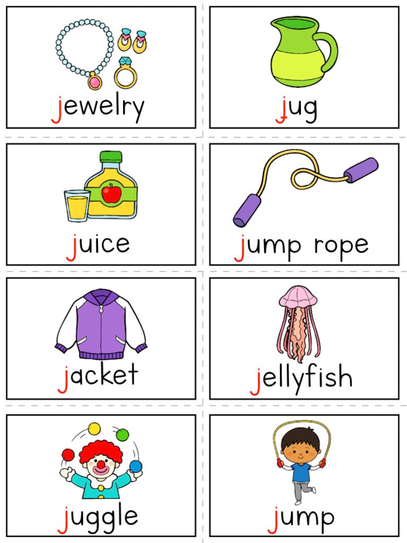 Letter J Bingo Game - Etsy