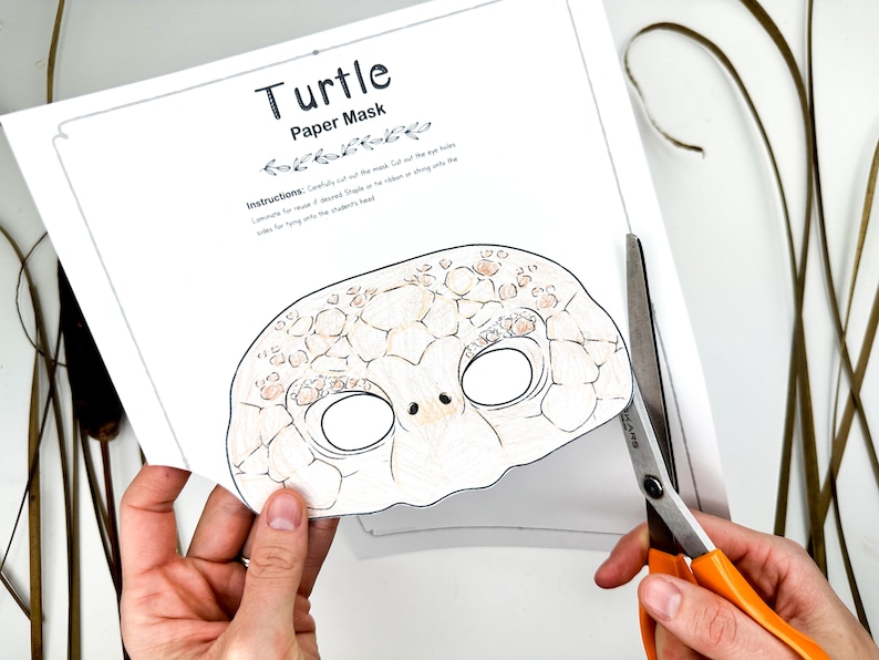 Printable Turtle Mask Template | Ocean Animal Masks Template | Instant ...
