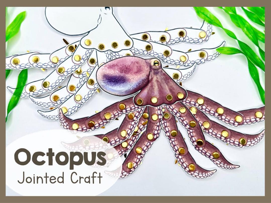 Articulated Octopus Craft Template | Jointed Printable Movable Marine ...
