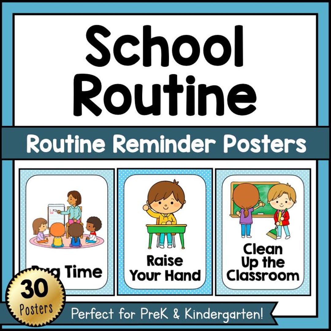 50+ Classroom Routine Chart Poster, Behavior Charts Printable ...