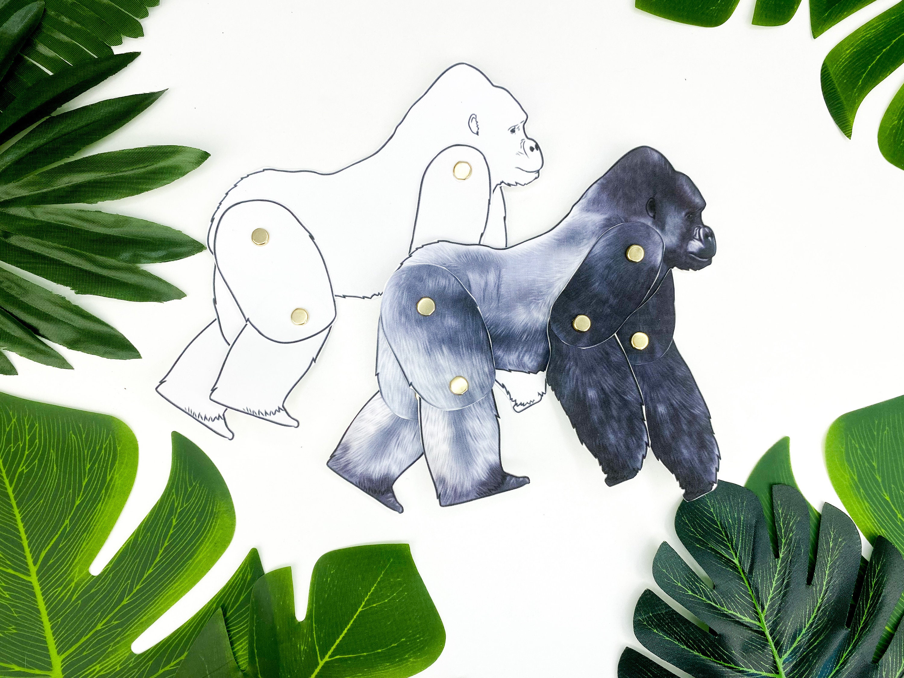 Articulated Gorilla Craft Template Printable Educational Activity ...