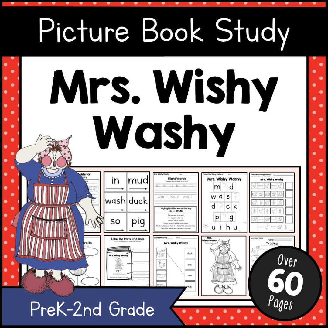 Mrs. Wishy Washy Picture Book Study | Printable PDF Activities, Crafts ...