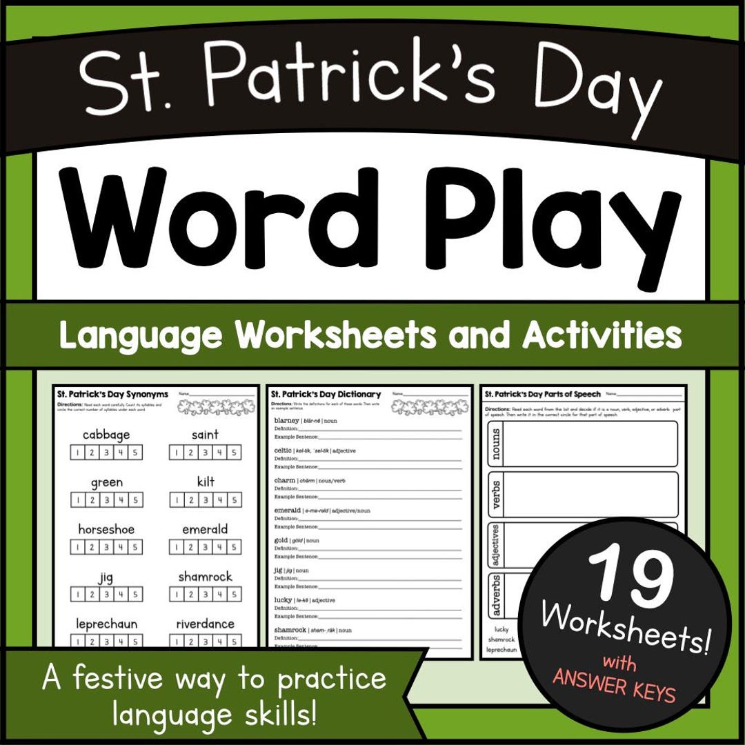 St Patrick's Day Word Search for Kids, Ireland Language Arts Worksheets ...