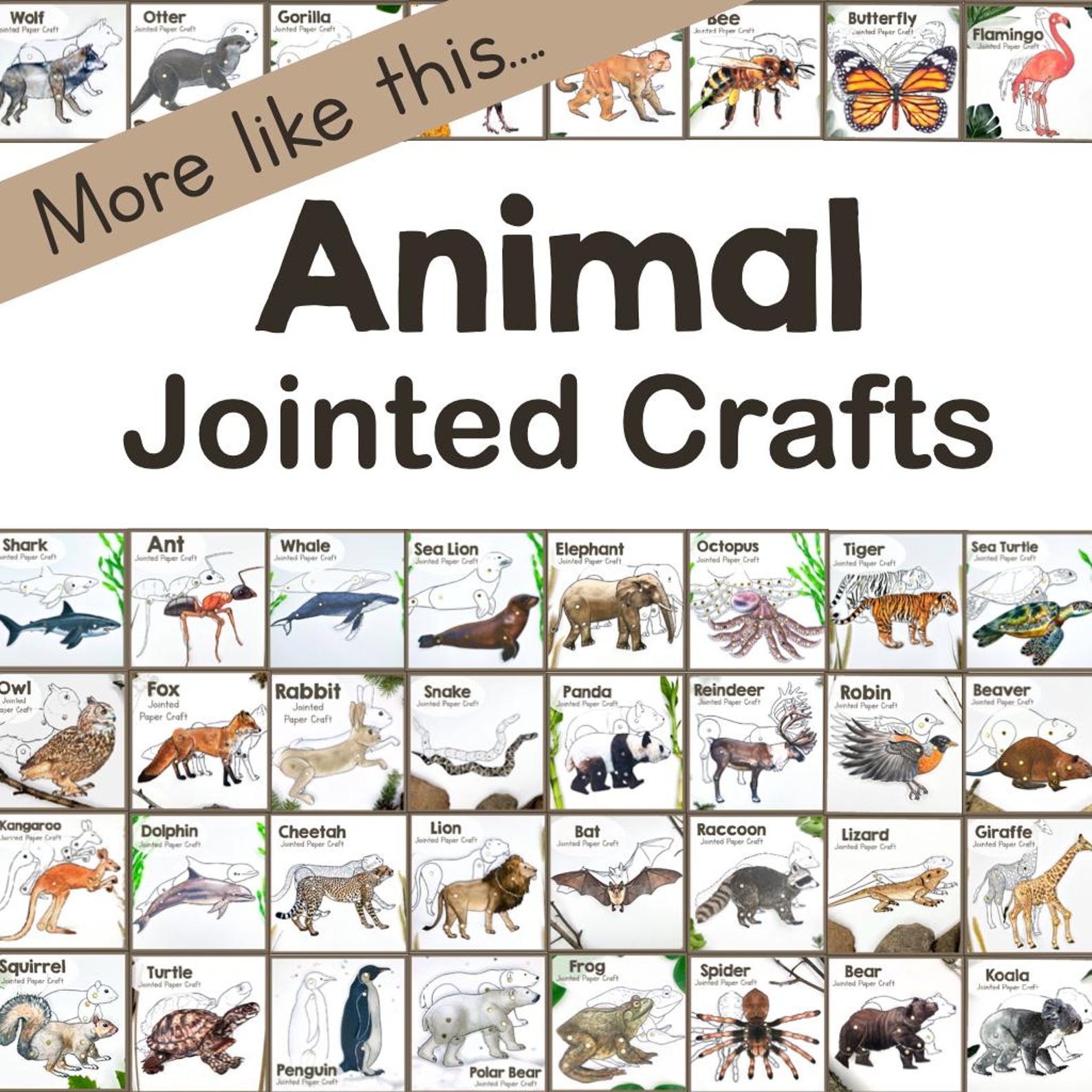 PRINTABLE Lion Puppet Craft Template | DIY Articulated Lion PDF | Kids ...