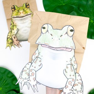 Frog Paper Bag Puppet Craft Kit | Eco-friendly Printable Template ...