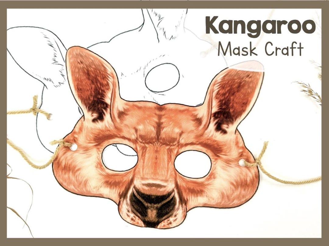 Printable Kangaroo Face Mask | Creative Paper Craft Template | Animal ...