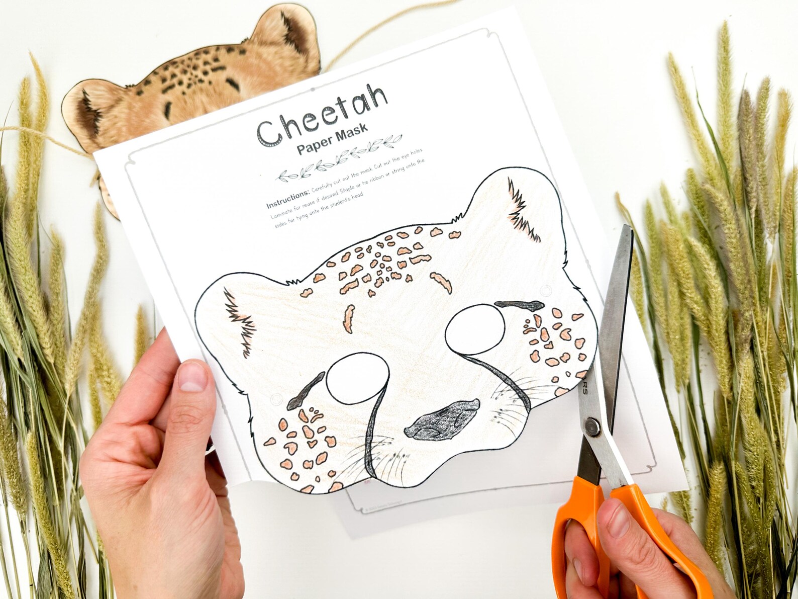 Printable Cheetah Face Mask | Creative Paper Craft Template | Animal ...