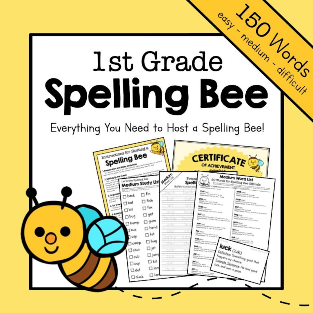 1st GRADE SPELLING Bee Word List PDF – Everything You Need to Host a ...