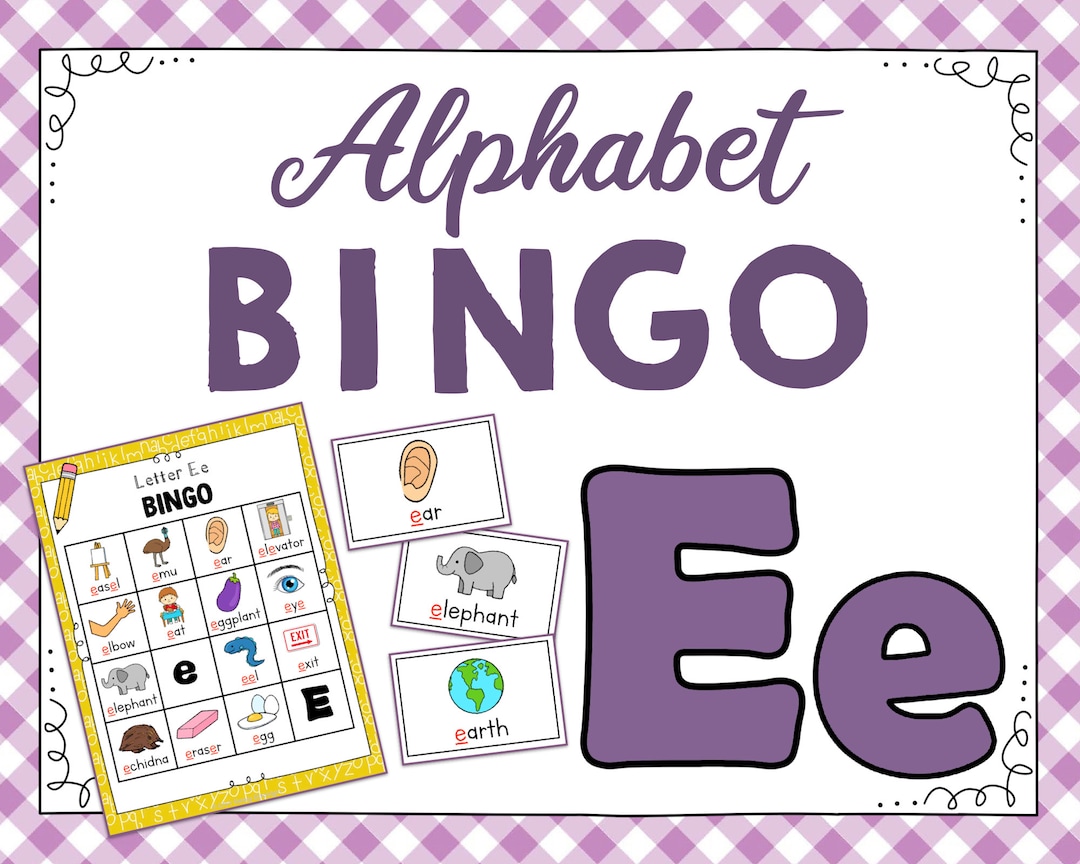 Letter E Bingo Game - Etsy