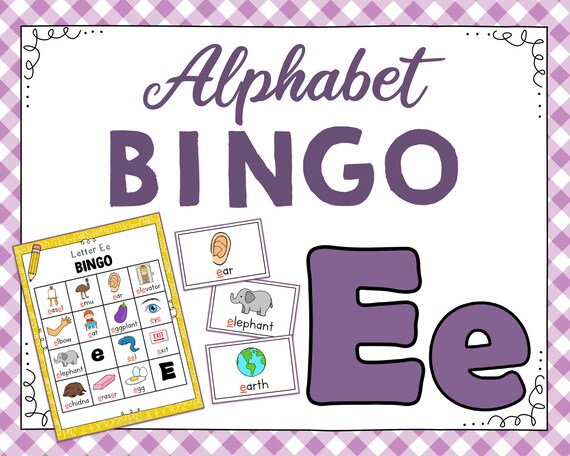 Letter E Bingo Game | Etsy