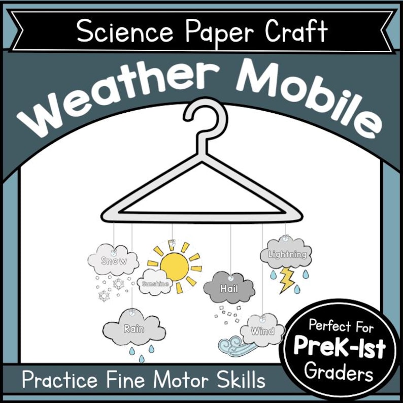 Weather Mobile Paper Craft Printable, Meteorology & Earth Science ...