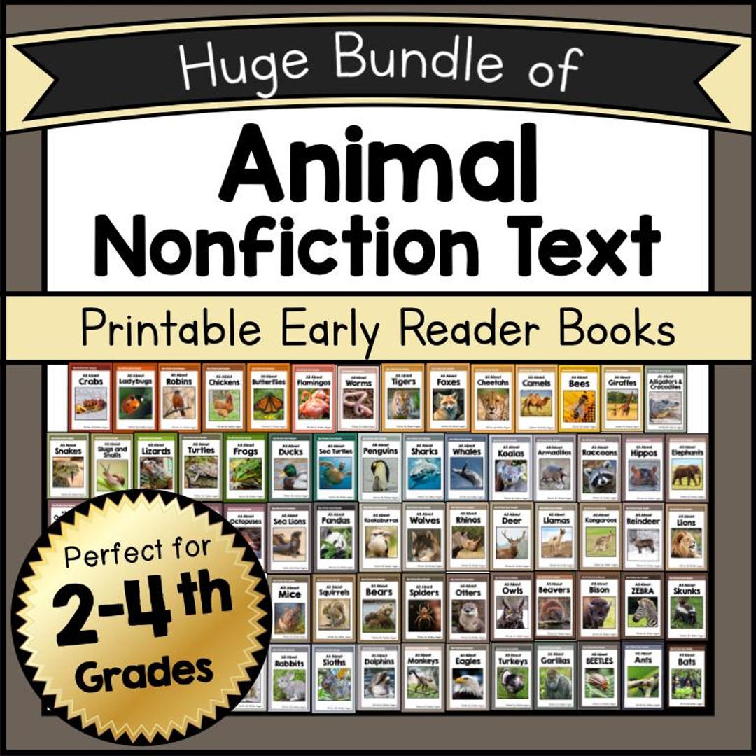 Nonfiction Animal Early Reader Bundle: Printable Decodable Books (PDF ...