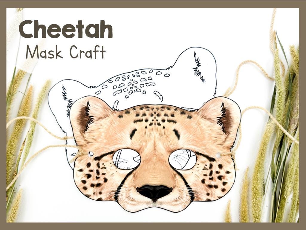 Printable Cheetah Face Mask | Creative Paper Craft Template | Animal ...